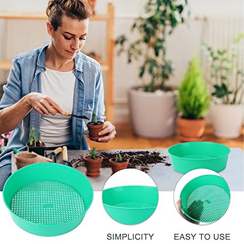 YARDWE Plastic Garden Riddle Sieve Mesh Sand Sieve Bonsai Gardening Tool Seeder Tool