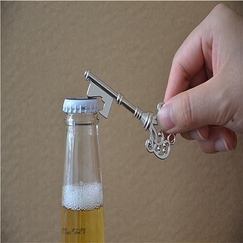 Toporchid Key Portable Bottle Opener Beer Bottle Can Opener Hangings Ring Keychain Tool(silver)