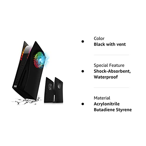 PS5 Faceplates with Cooling Vents, Shockproof PS5 Cover PS5 Plates for PS5 Disc Edition, Hard ABS Anti-Scratch PS5 Replacement Plates PS5 Cover Shell Case PS5 Console Cover Accessories with Vent