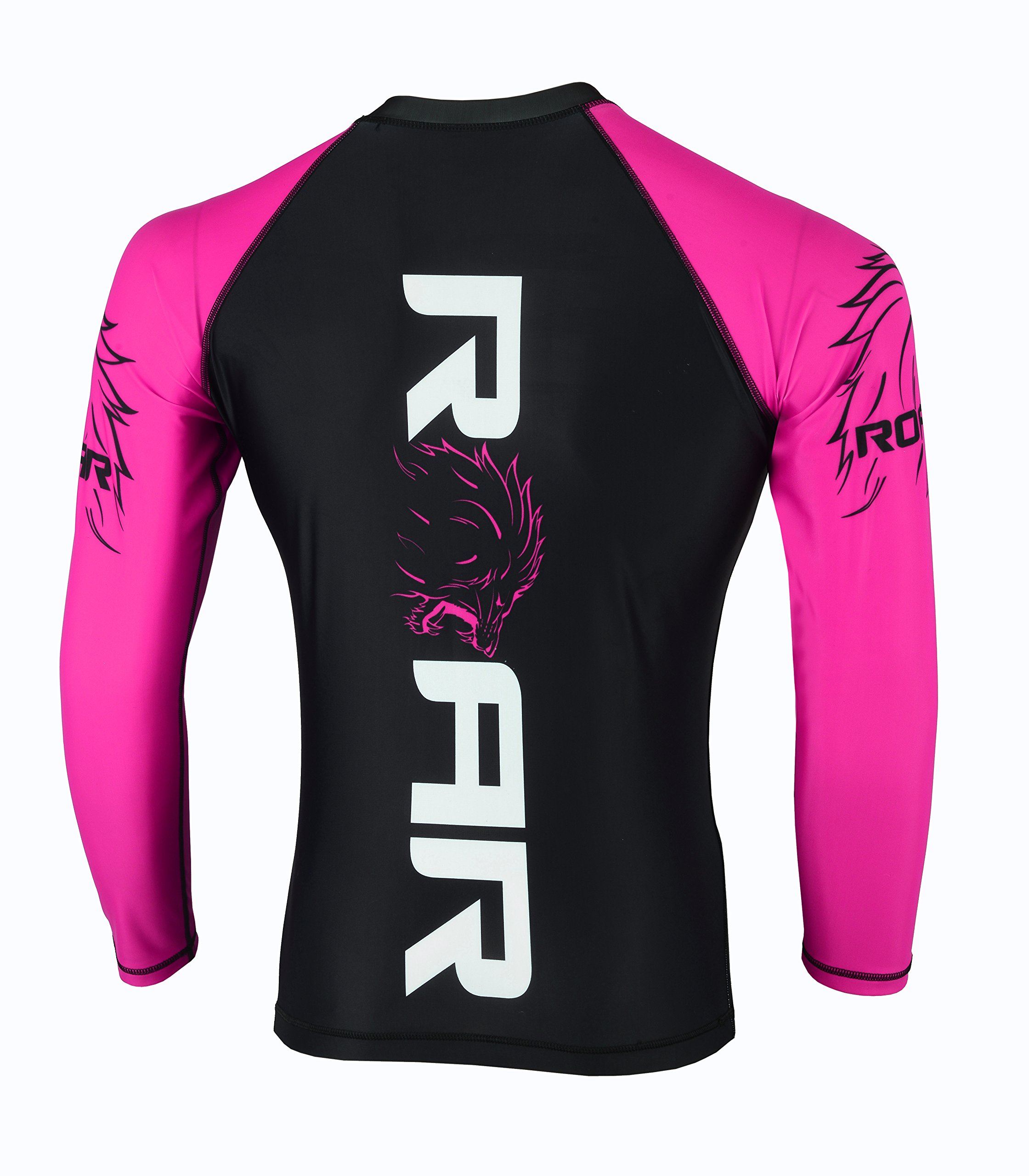 Roar No Gi Full Set Ladies Grappling Rash Guard Female Fight Wear (Pink-Black, Small)