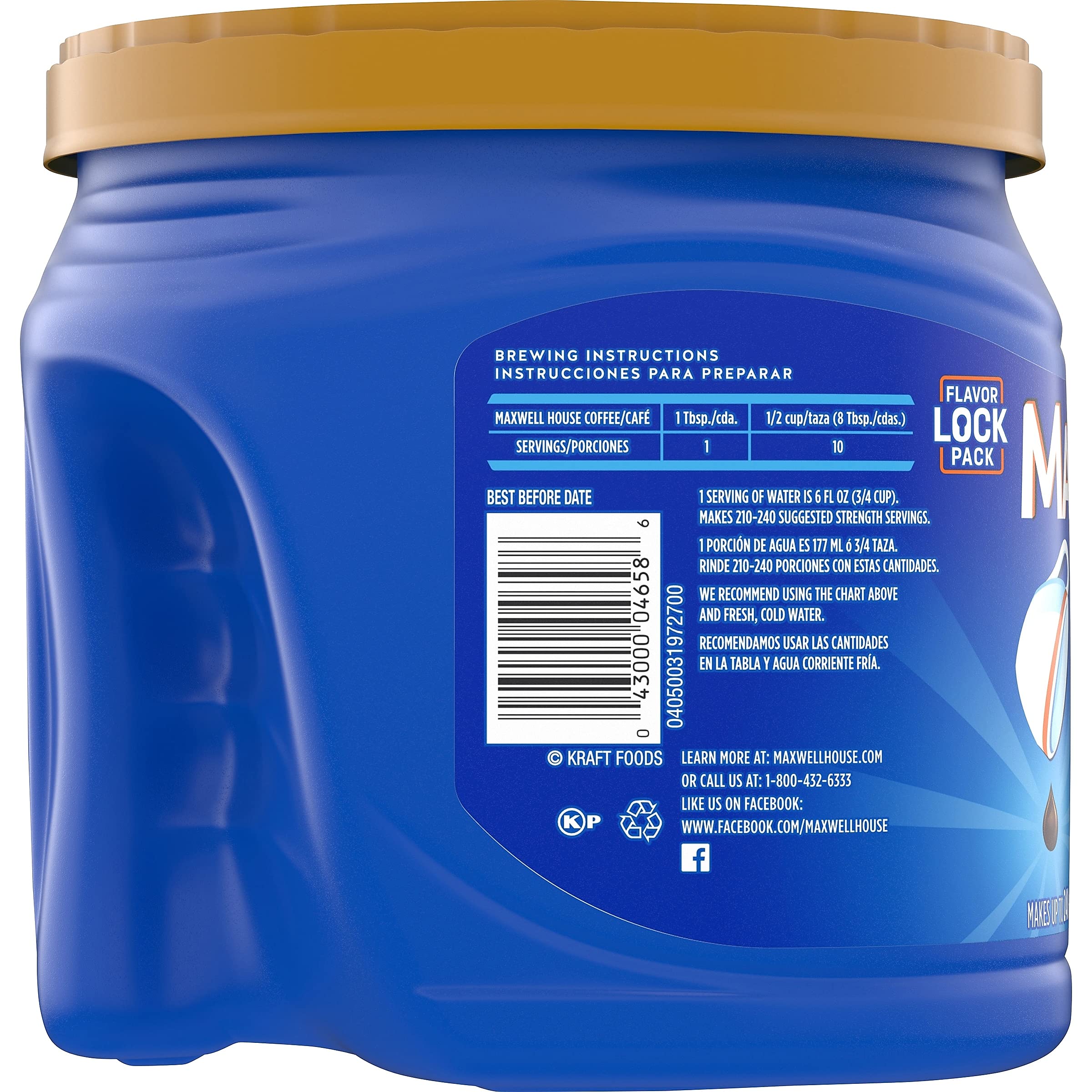 Maxwell House 04658 Coffee, Decaffeinated Ground Coffee, 29.3 oz Can