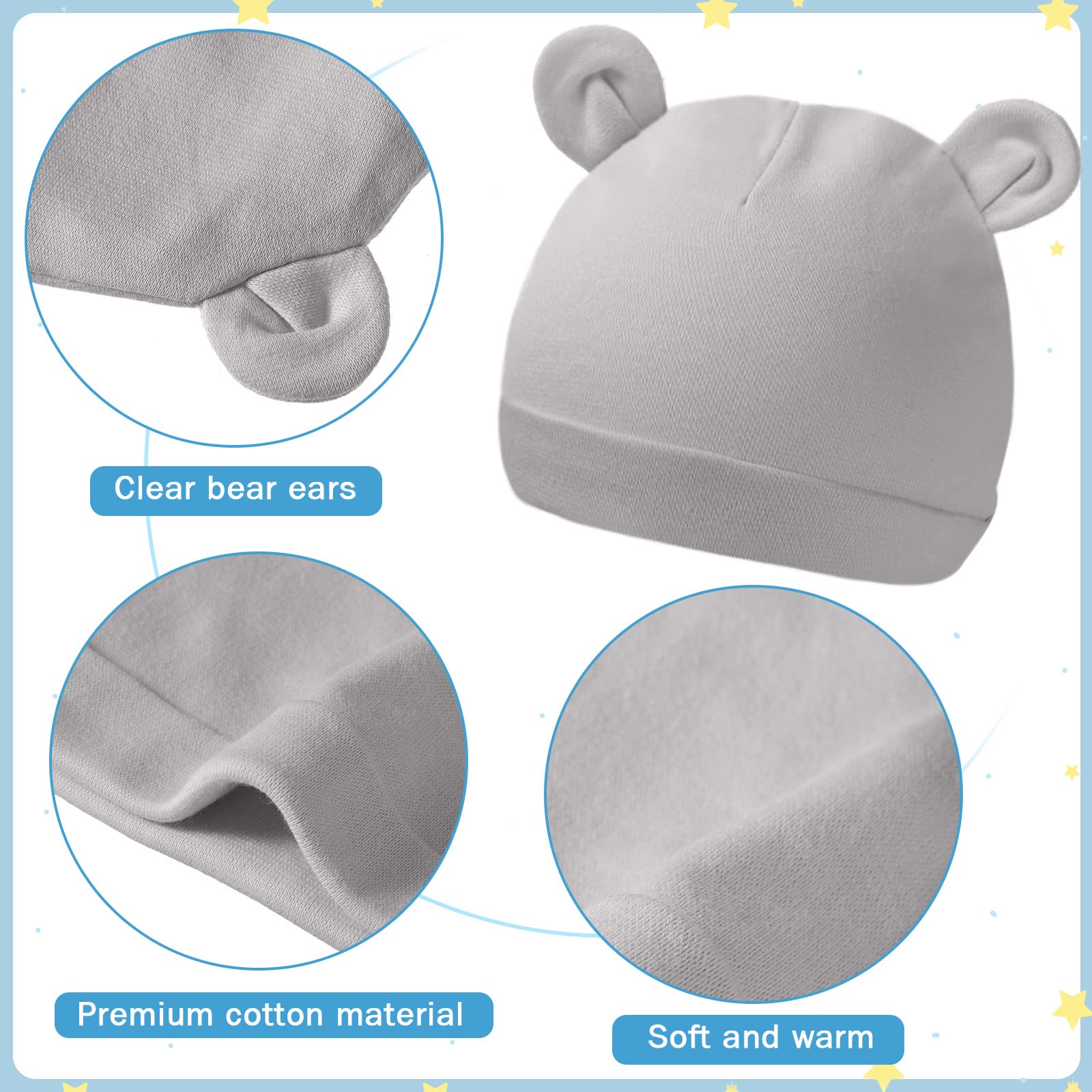 Zhanmai Newborn Baby Wrap Swaddle Blanket Knit Sleeping Bag Receiving Blankets Stroller Wrap Hat Mitten for Baby 9-12 Months