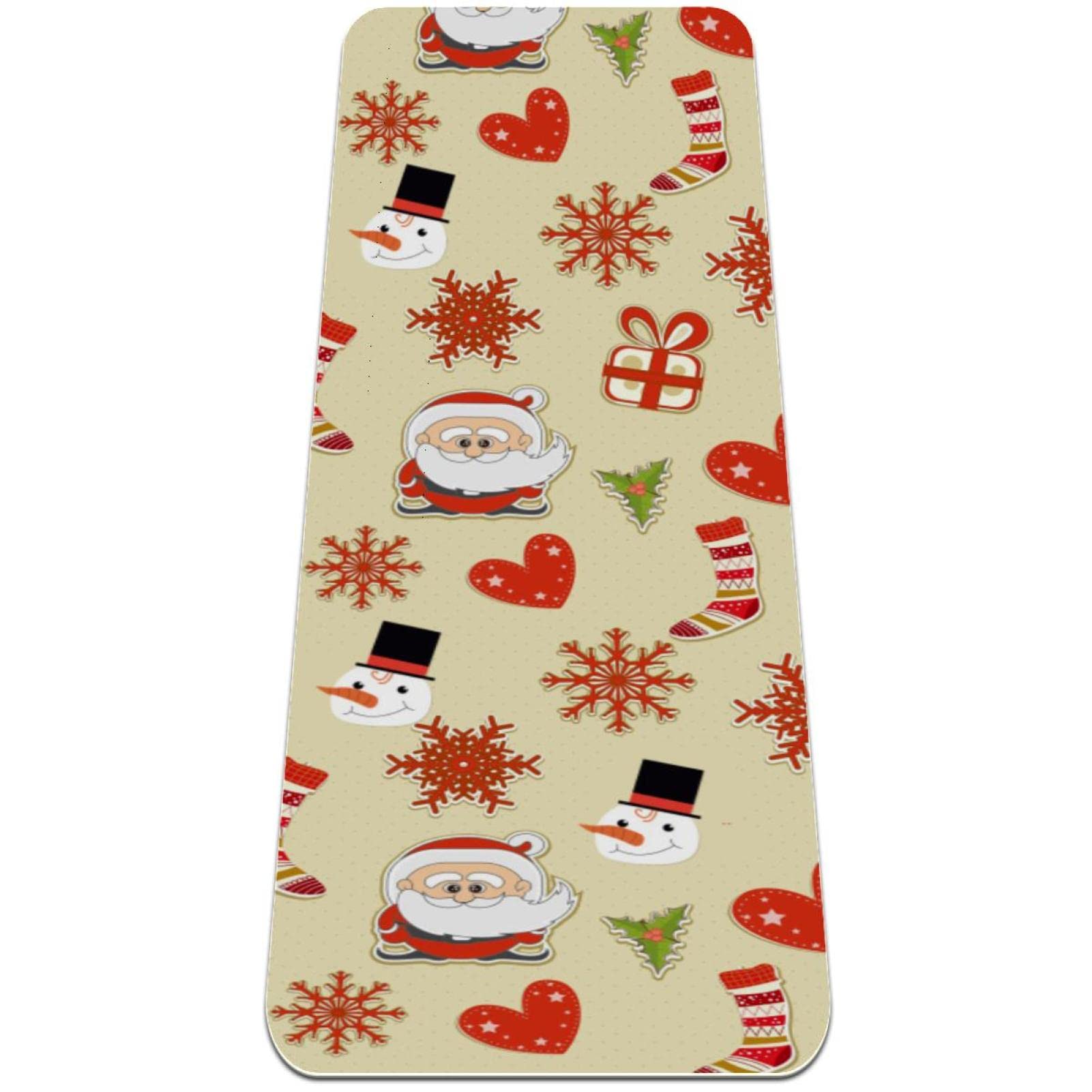 Yoga Mat, Yoga Mats for Home Workout, Workout Mat, Exercise Mats, Pilates Mat, Christmas Decoration Pattern