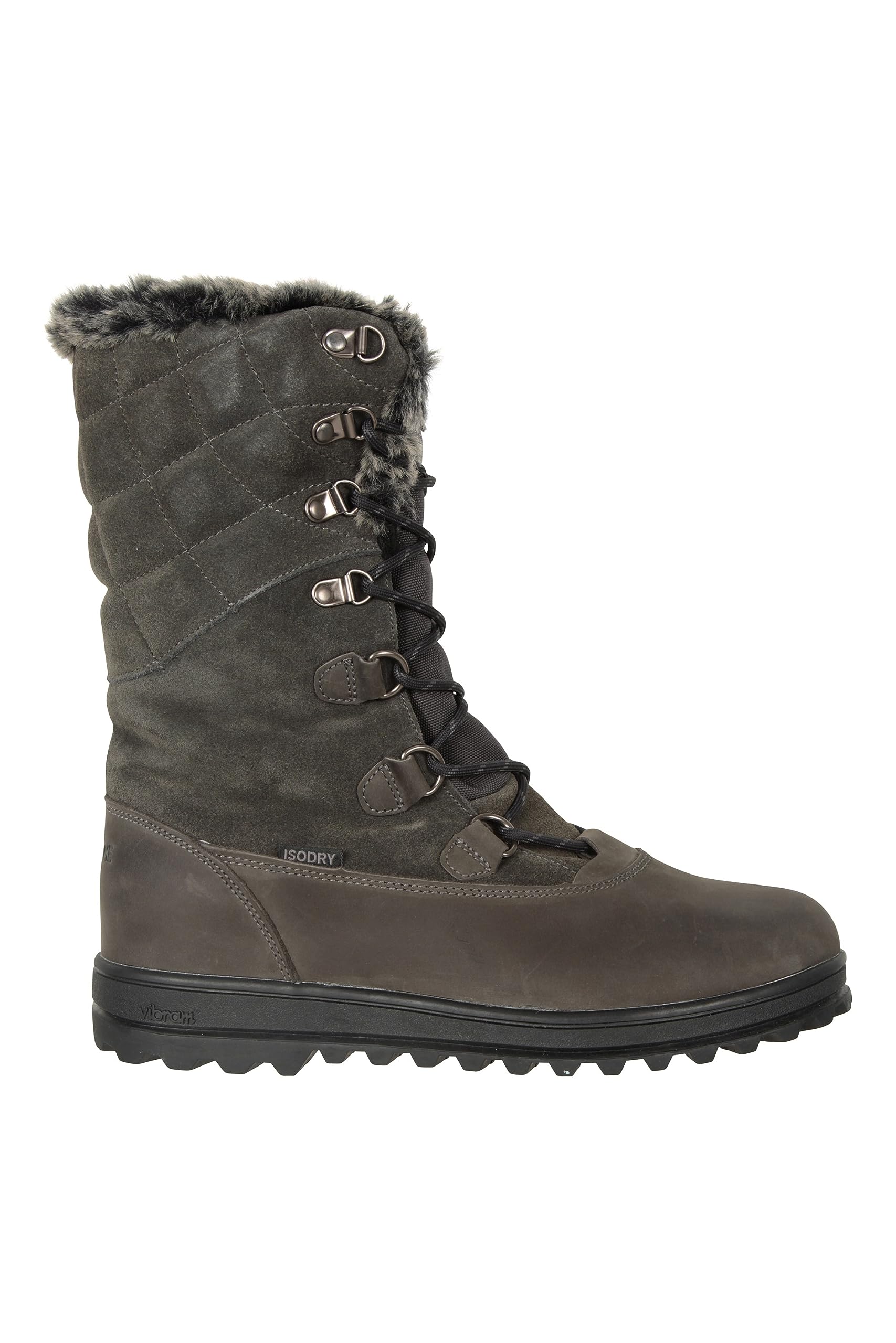 Mountain Warehouse Vostock Womens Snow Boots - IsoDry & Vibram Sole Grey Womens Shoe Size 8 US