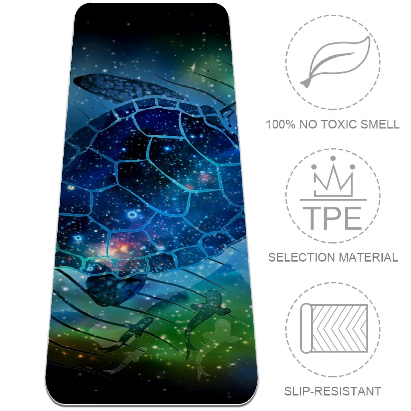 Yoga Mat, Yoga Mats for Home Workout, Workout Mat, Exercise Mats, Pilates Mat, Sea Space Universe Turtle