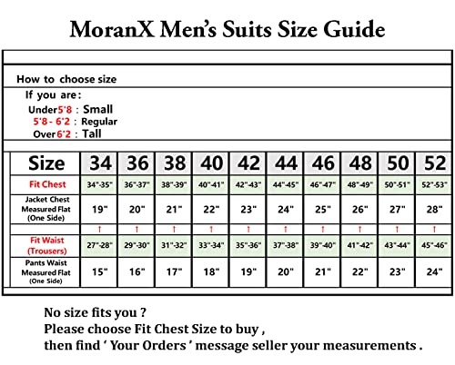 MoranX Casual Men's Suits Regular Fit 3 Piece Double Breasted Wool Plaid Tuxedos Business Blazer+Vest+Pants WeddingâŚ(Gray,46R)
