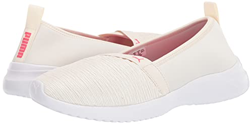 PUMA Women's Adelina Sneaker, Ivory Glow-Paradise Pink White, 8