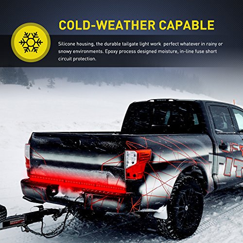 Nilight 48”/49” LED Tailgate Light Strip 90 LED Red/White for Running Light Brake / Turn Signal / Reverse Light,2 Years Warranty