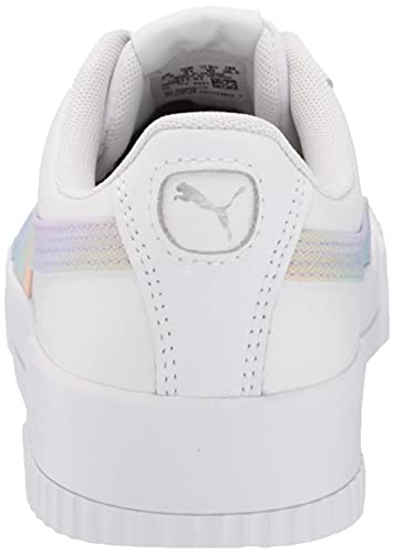 Puma Women's Carina Sneaker, L Prismatic White-Silver, 8