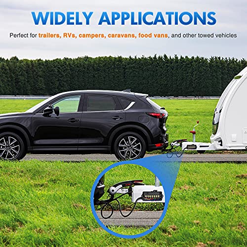Nilight Heavy Duty 7 Way Inline Trailer Plug with 7 Gang Junction Box - 8 Feet, Trailer Connector Cable Wiring Harness with Weatherproof Junction Box Suitable for RV Automotives Cars,2 Years Warranty