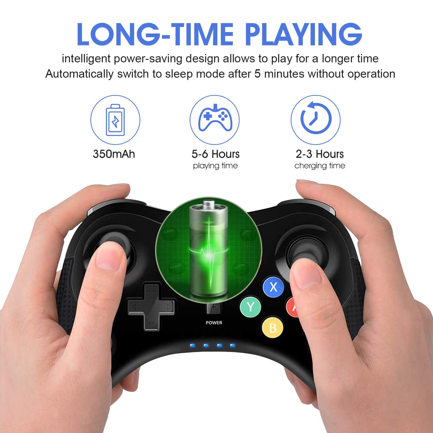 Pro Controller for Wii U, Dlunsy Wireless Controller Bluetooth Gamepad Connected to Wii U Console Dual Analog Joystick