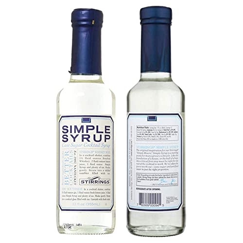 Stirrings Pure Cane Simple Syrup Cocktail Mixer, 12 ounce bottle | Pack of (1) |