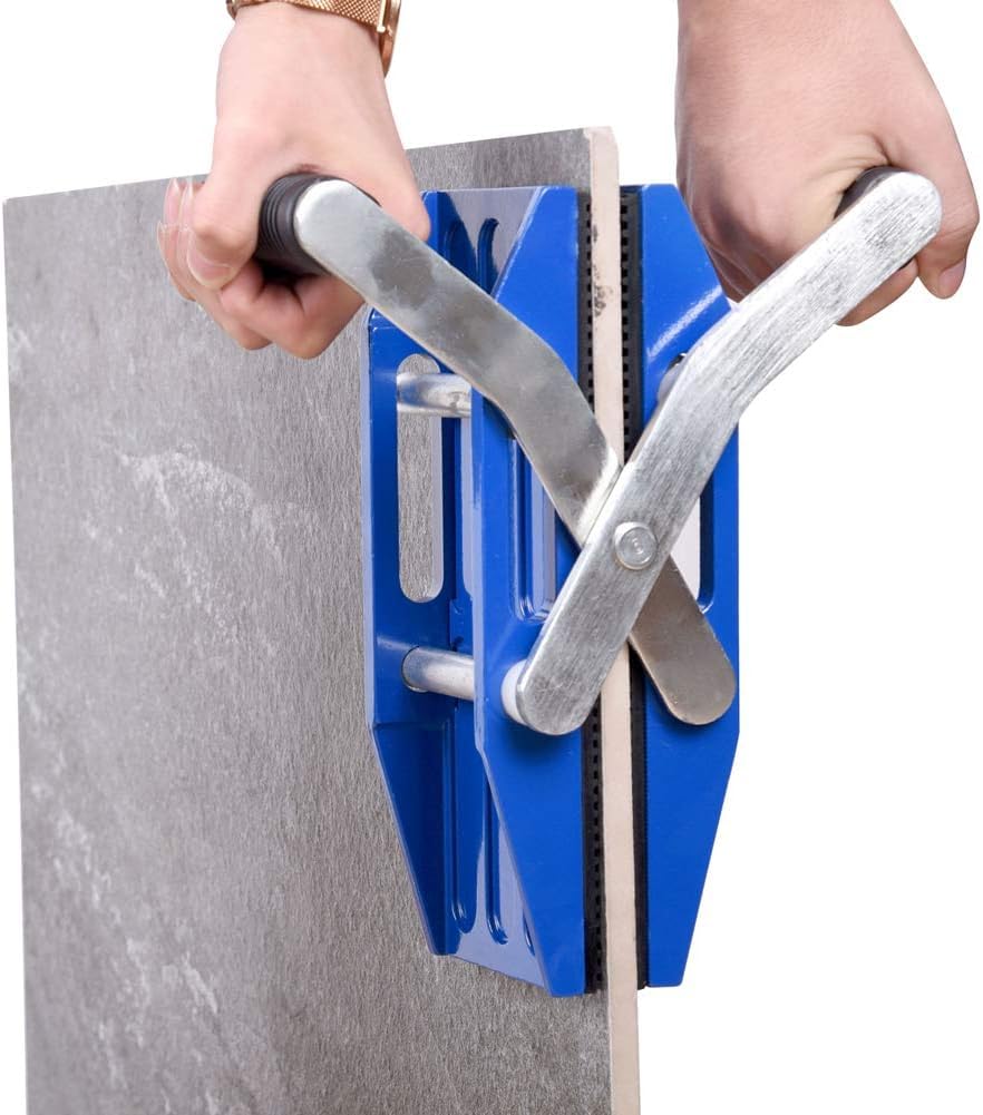ZUOS Double Handed Stone Carrying Clamps Granite Panel Carriers Lifter Tools for Lifting Quartz Worktops Slabs Marble with Rubber-lined(2-PCS)