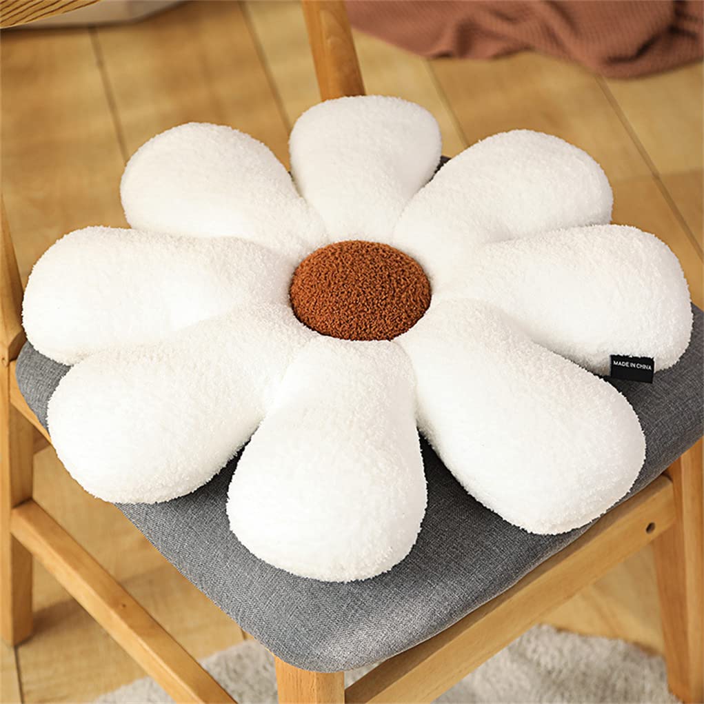 Uewidiod Office Chair Cushion Petal Pillow Student Home seat Thick Cushion Tatami futon Cushion (48cm/19inch, White 3)