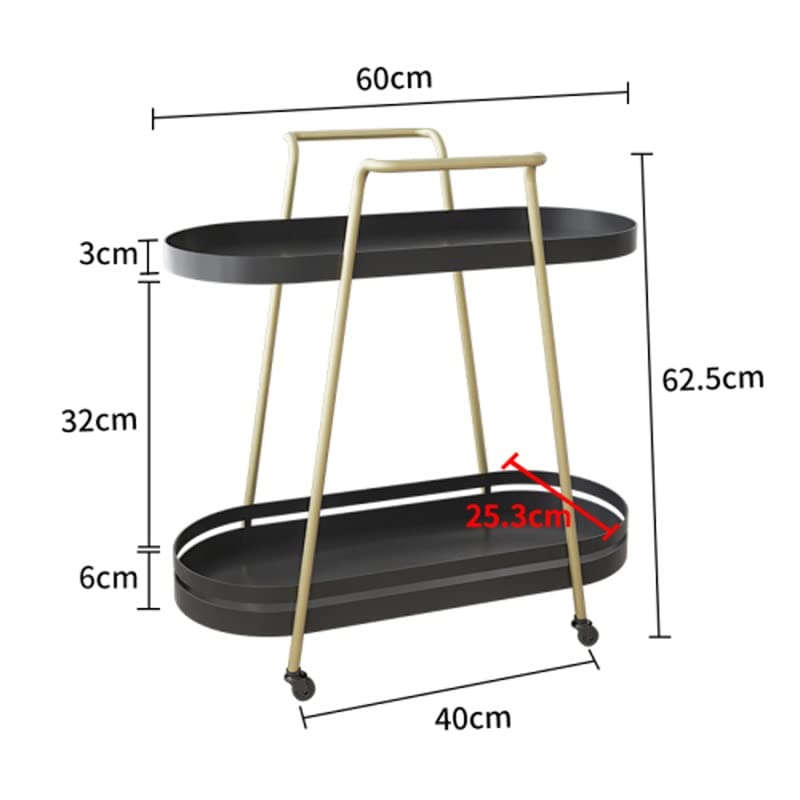 ZHUHW Living Room Sofa Side Home Balcony Movable Small Push Kitchen Storage Rack (Color : E, Size : 62.5CM*60CM)