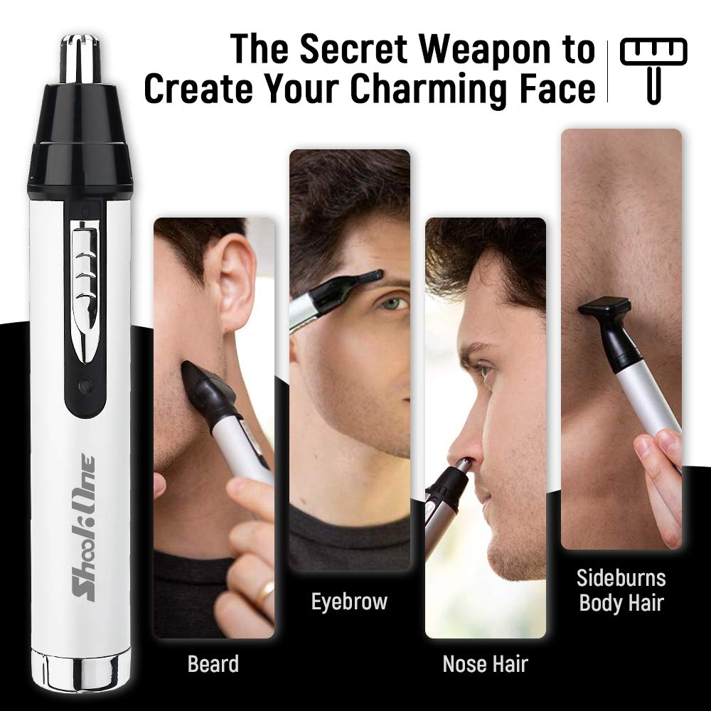 Nose Ear Hair Trimmer for Men Electric Trimmer Eyebrow Sideburns Men 4 in 1 Grooming Kit, USB Rechargeable, Waterproof, Eco-/Travel-/User-Friendly