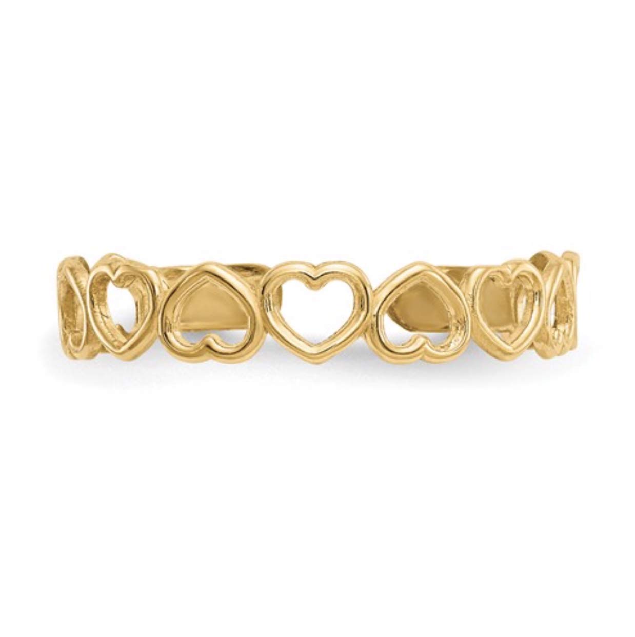 Nina's Jewelry Box 14k Yellow Gold Open Hearts Toe Ring