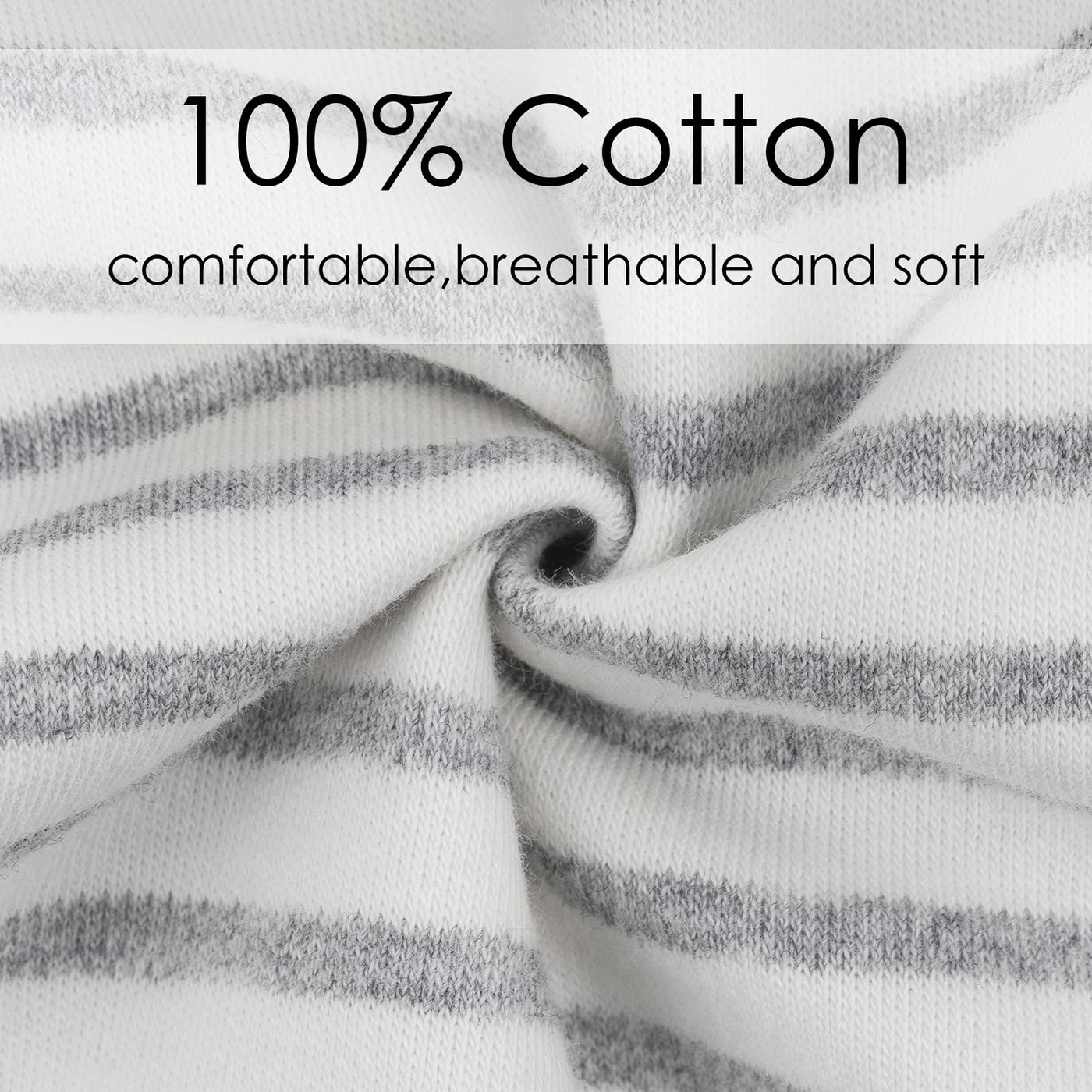 ZIGJOY Swaddle Wearable Blanket, 100% Cotton Baby Sleep Bag 1.0 TOG Swaddle Sack 0-6months (Stripe)