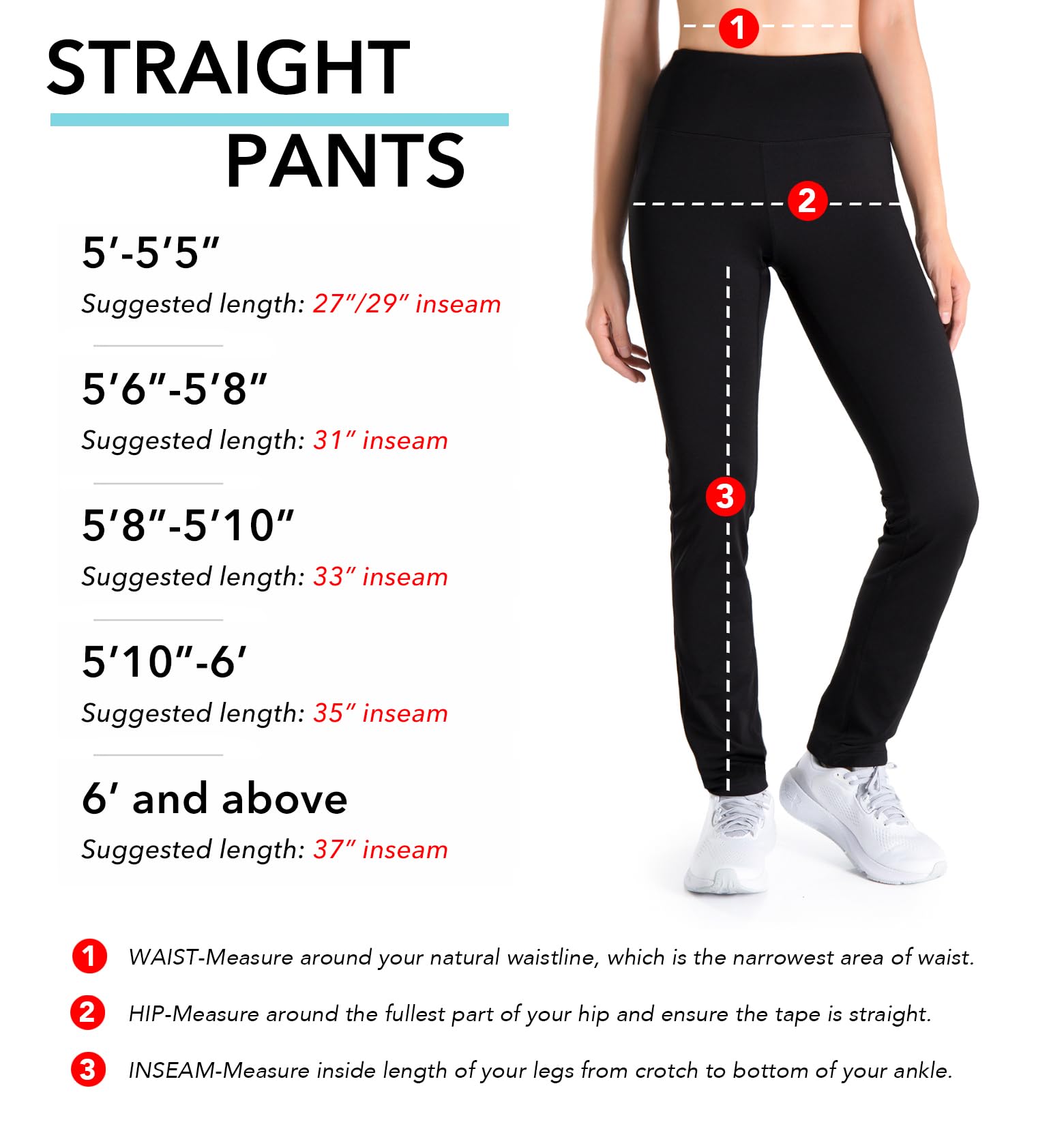 Yogipace,2 Back Pockets,Women's 33" Fleece Lined Thermal Yoga Straight Leg Warm Sweatpants Winter Snow Pants,Black,Size M