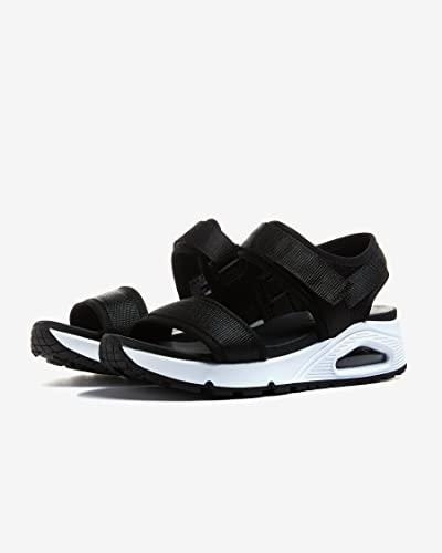 Skechers Cali Women's womens Uno - New Sesh Sport Sandal, Black/White, 11 US
