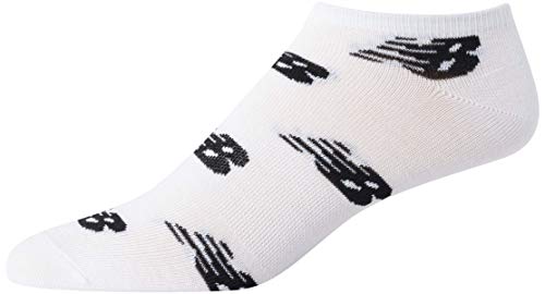 New Balance Men's Athletic Arch Compression Cushioned Low Cut Solid Socks (12 Pack), Size 6-12.5, White Logo Multi