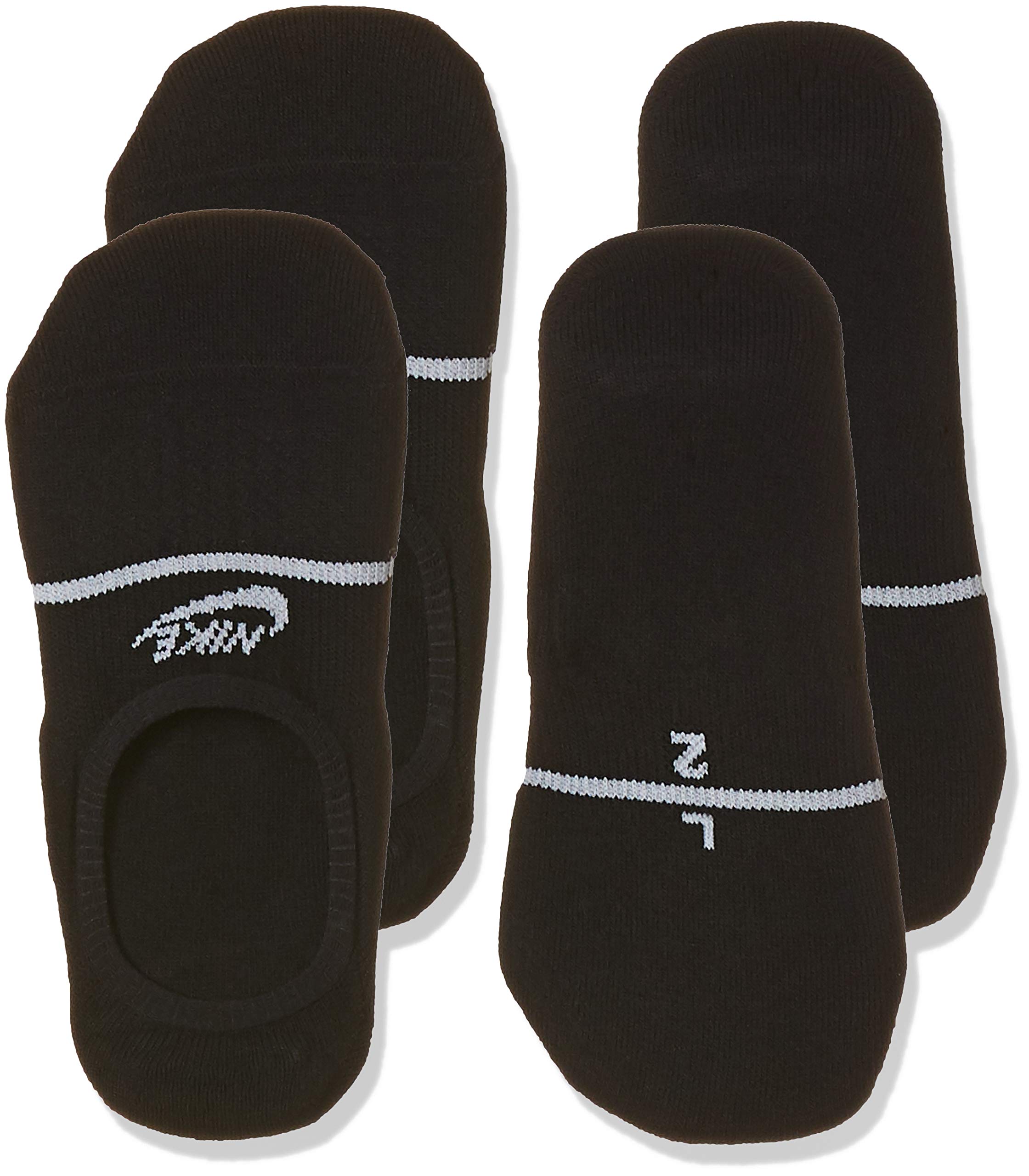 Nike Sneaker Sox Essential No-Show Socks (2 Pairs) (Black/White, W 7.5-9 / M 6-7.5)