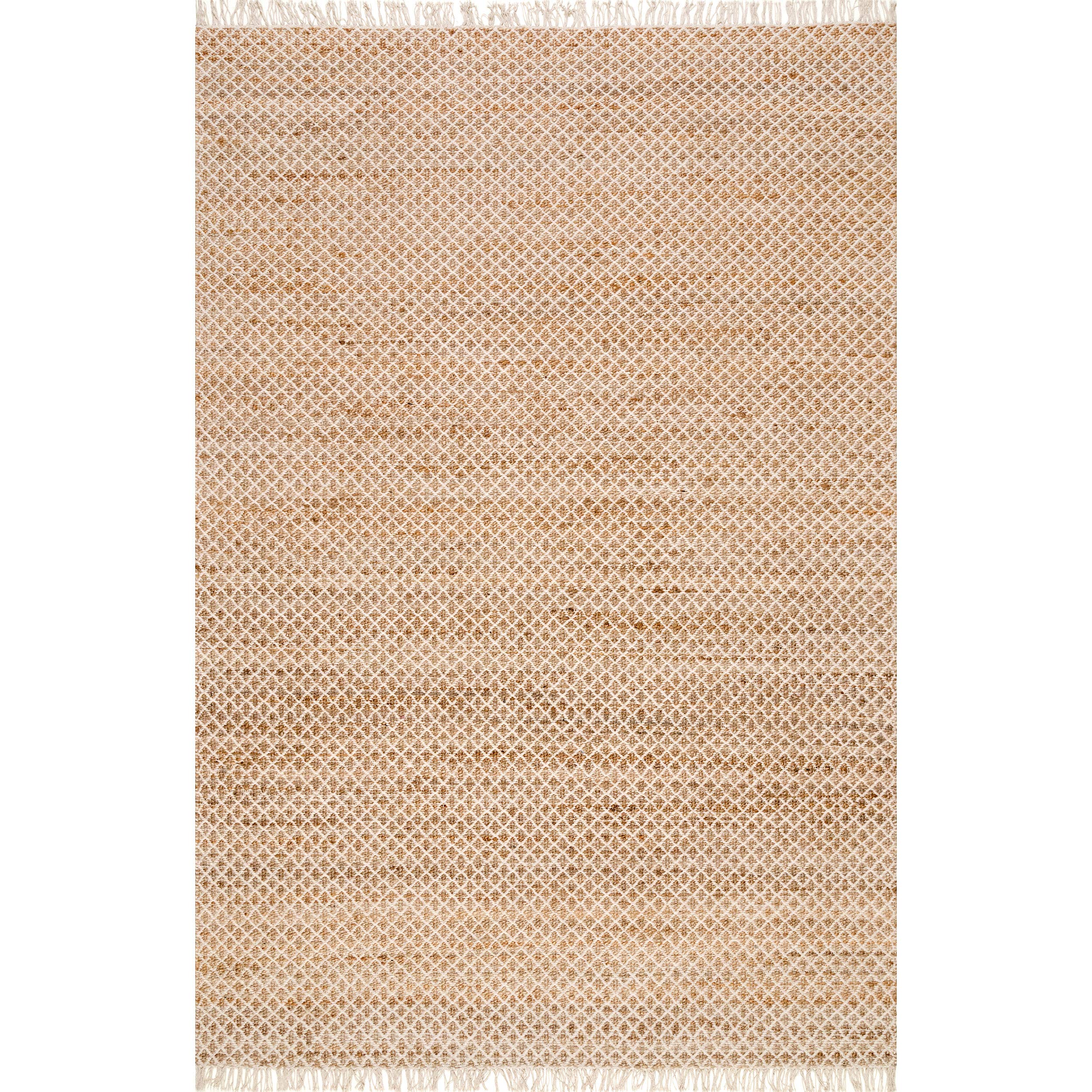 nuLOOM Sacha Trellis Tassel Area Rug, 8x10, Natural