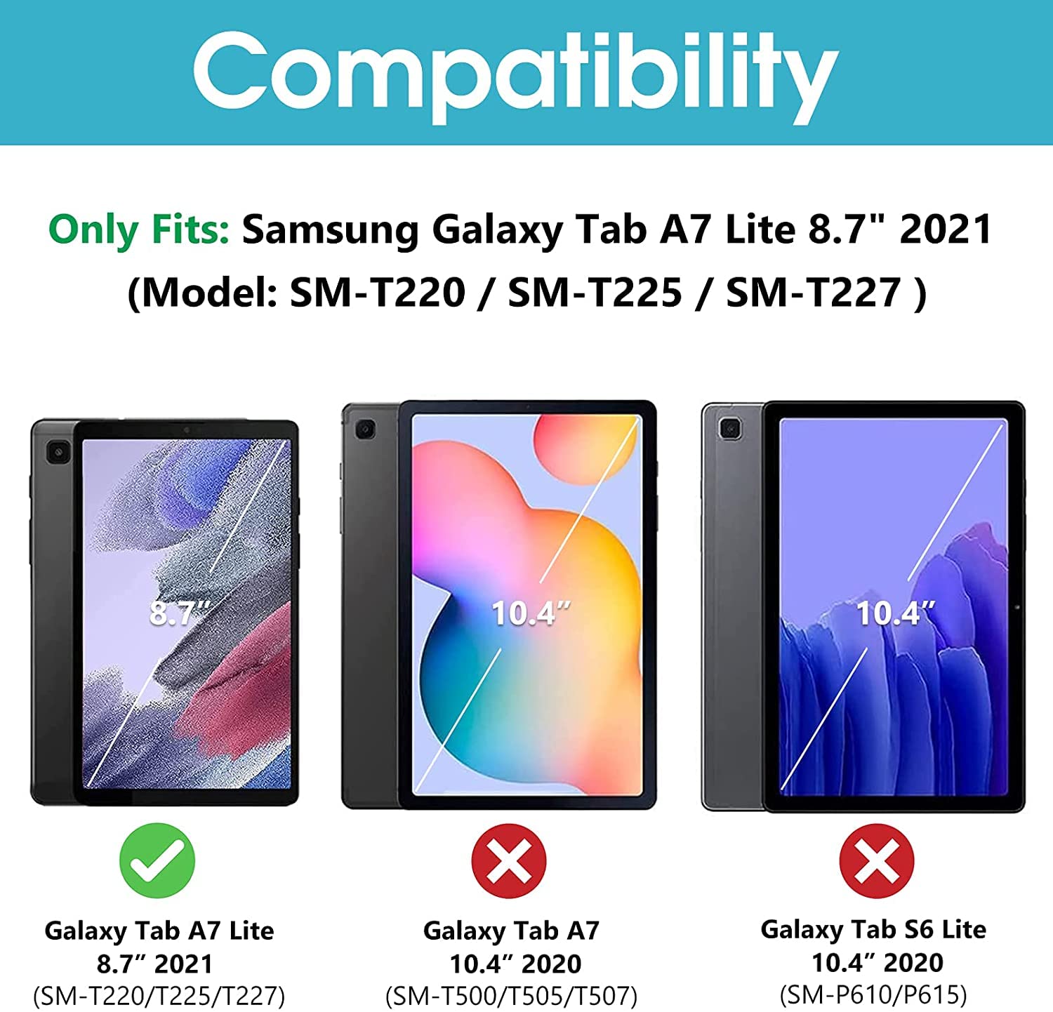 ProCase Cover for Samsung Galaxy Tab A7 Lite 8.7 Inch 2021 Tablet Model SM-T220/T225/T227,Slim Stand Hard Back Shell Protective Case for Galaxy Tab A7 Lite 8.7" -Rosegold