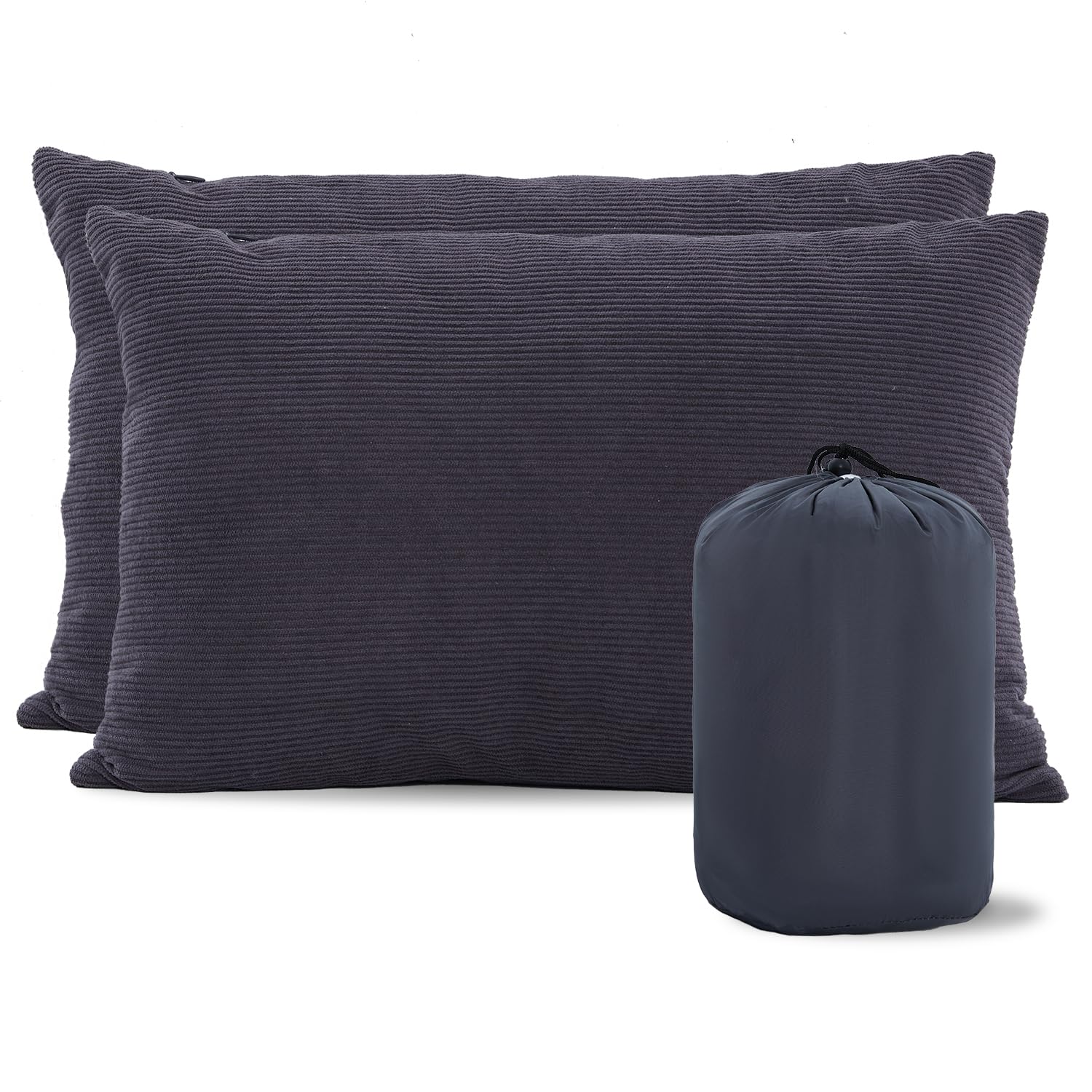 MOON LENCE Camping Pillows 2 Pack Compressible Backpacking Pillows for Travel Lightweight Hammock Pillows with Removable Pillows Cover Outdoor Camp Gear M