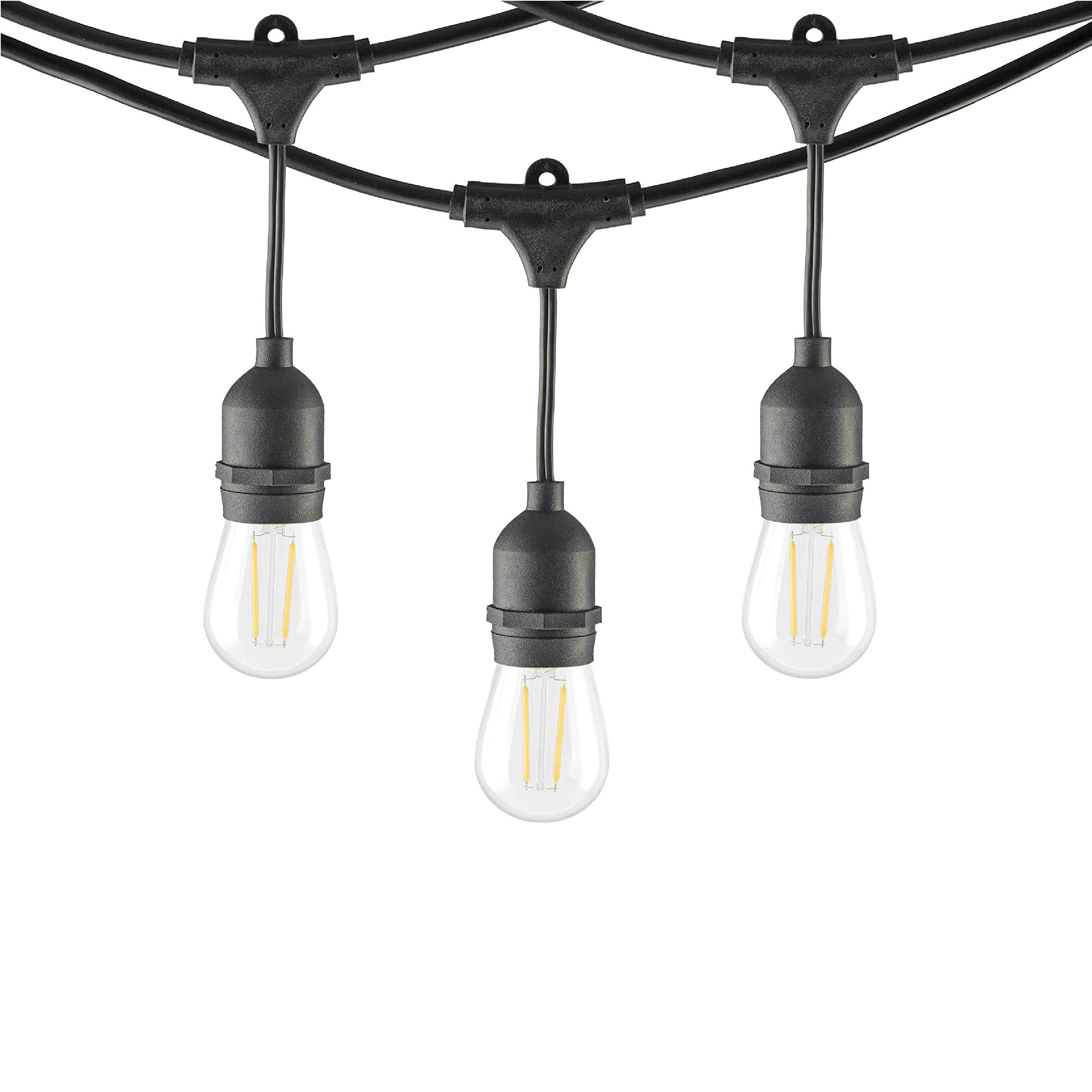 Mr Beams 2W S14 Bulb LED Weatherproof Outdoor String Lights, 24 feet, Black