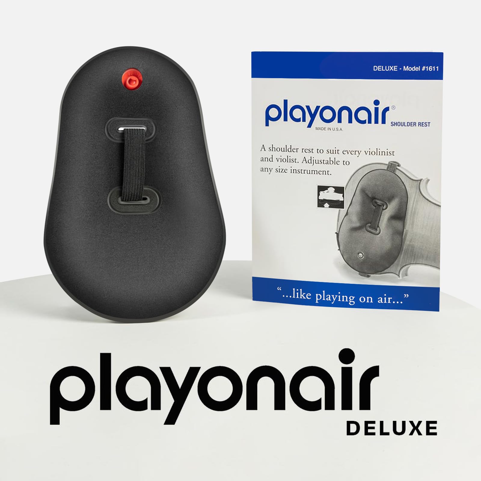 Playonair Deluxe Inflatable Violin Shoulder Rest Fit Full Size Violin & Viola, Blow-tube included, Adjustable Shoulder Rest for Violin and Viola with Elastic Straps, Easy to Use