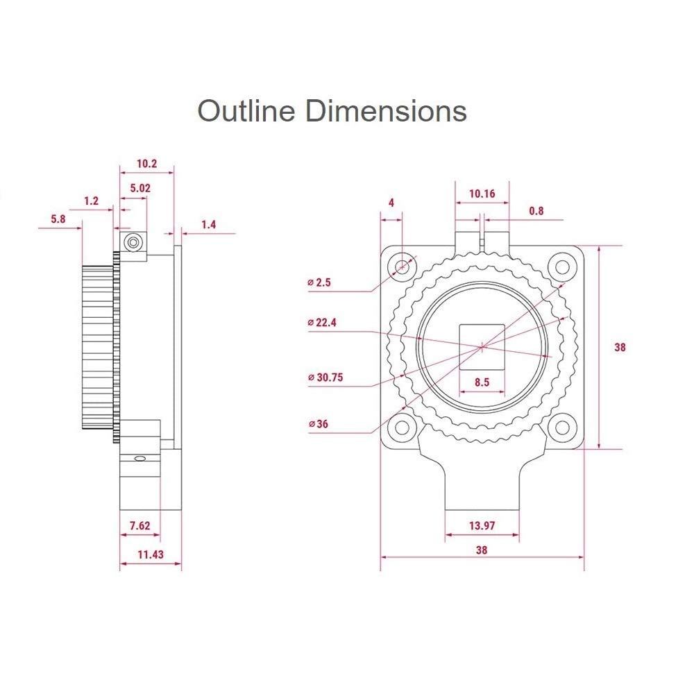 Raspberry Pi HQ Camera Module for Raspberry Pi 4 3 Model B, with 12.3MP IMX477 Sensor Supports C- and CS-Mount Lenses,High Resolution and Sensitivity,Alternative for Camera Module V2