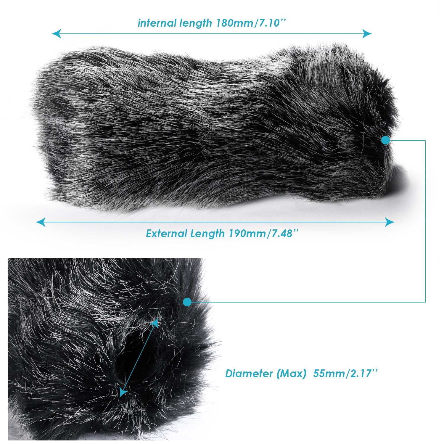 Neewer 14inches Uni-Directional Shotgun Mono PRO Condenser Microphone with Furry Windscreen Muff for Canon Nikon Sony Camcorder,DSLR Cameras