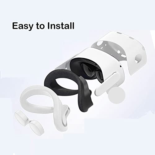 VR Controller Cover for Oculus Quest 2 - Silicone VR Accessories Face Cover Shell Cover Controller Grips Covers Straps Protective Lens Cover Interface Occlusion Knuckle Protector
