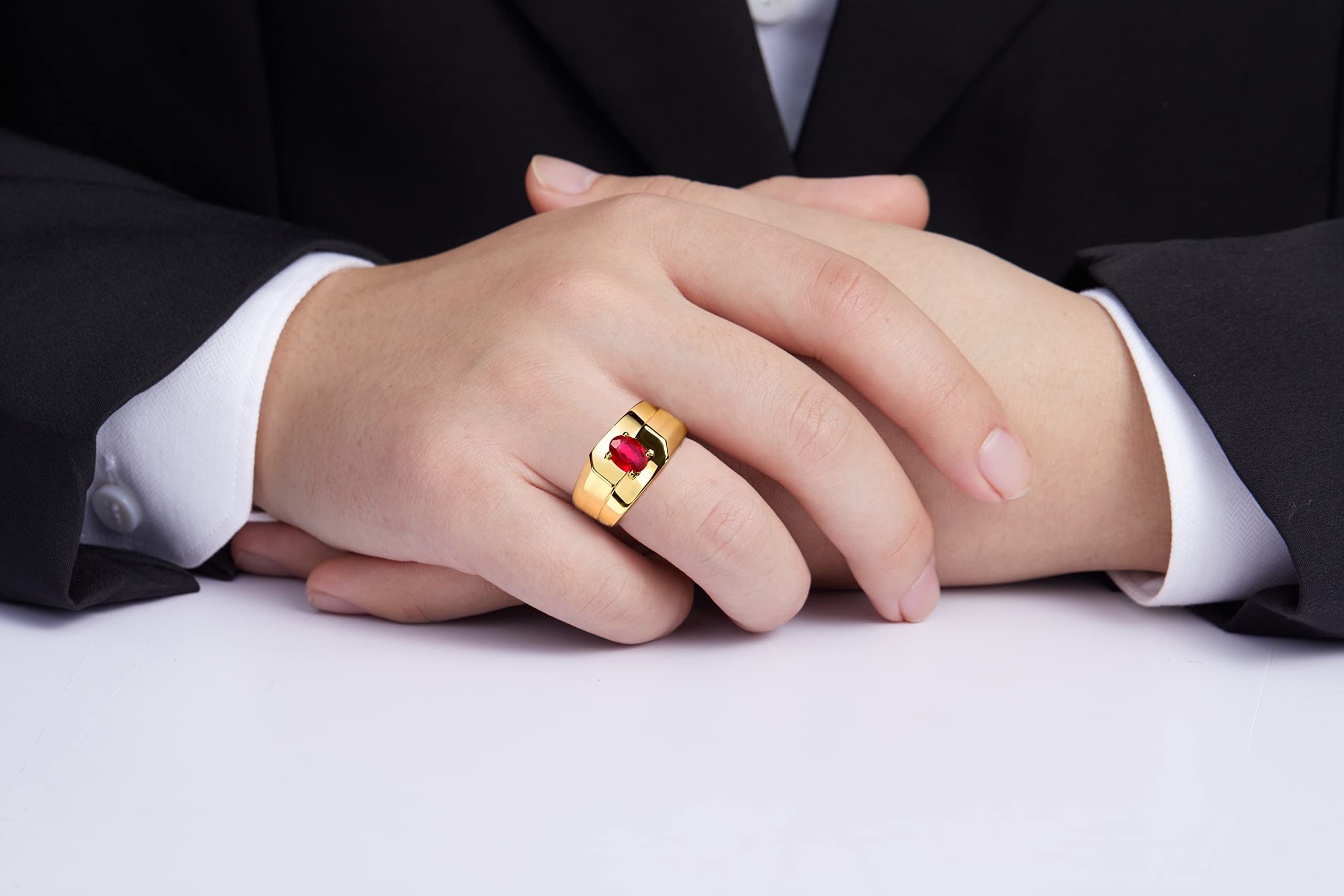 Rylos Oval Silitaire Red Ruby Ring - July Birthstone* Size 9