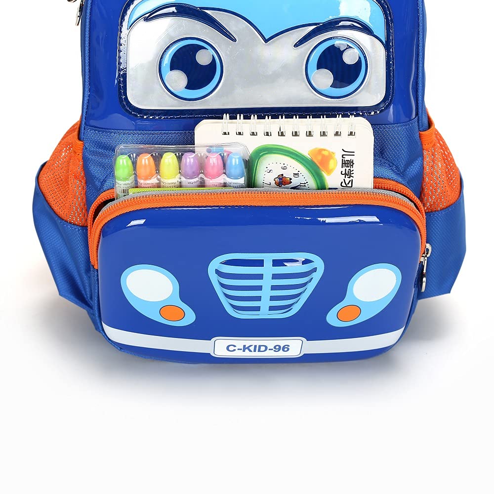 Russel Molly Personalized 3D-cartoon Bus Kids Preschool Backpack - Kindergarten Backpack for Boys, Small Bookbag for Toddlers (Ages 3-6)