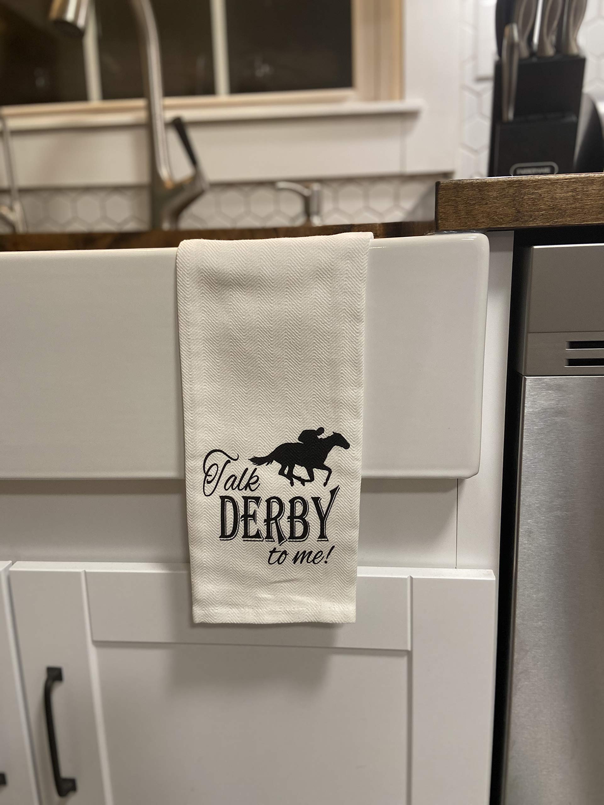 Talk Derby To Me Tea Towel