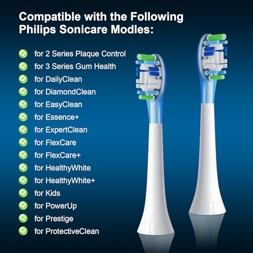 MERUYOO Replacement Heads Compatible with Philips Sonicare 8 Pack, MERUYOO Electric Tooth-Brush Head for C3, Brush Heads for Phillips