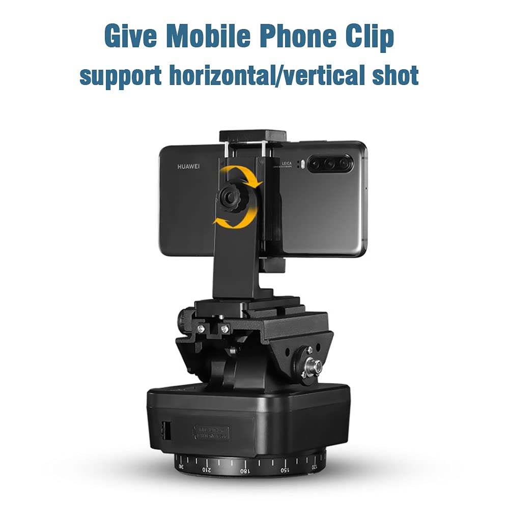 Mcoplus YT-260 Video Motorized Pan Head,Remote Control Motorized Pan Tilt Head for Phones, WiFi Camera, Action Cameras,Mirrorless Cameras (Limited Weight Under 260g)