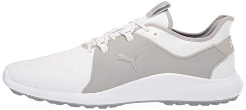 PUMA mens Ignite Fasten8 Pro Golf Shoe, Puma White-puma Silver-high Rise, 9.5 US
