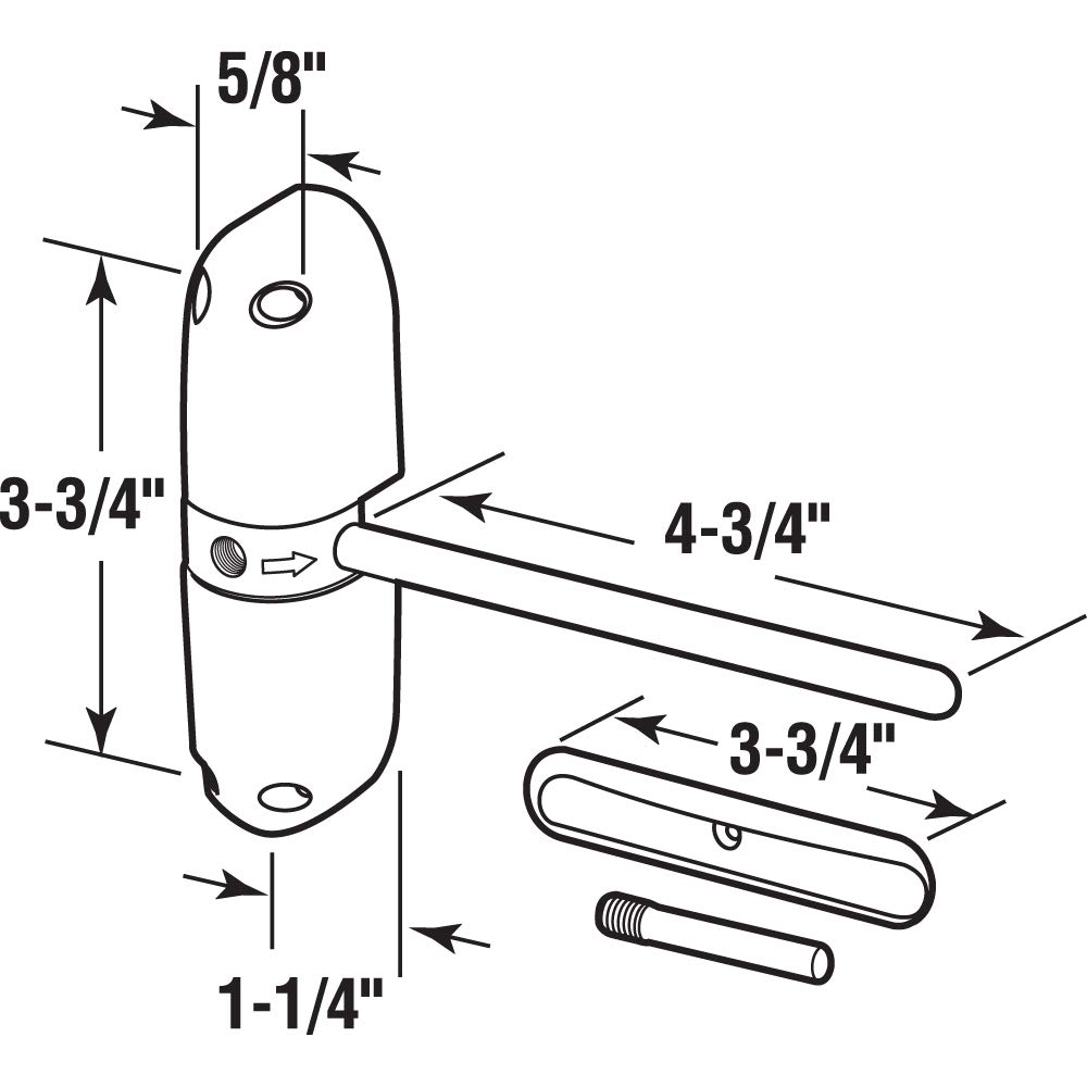 Prime-Line KC18US Safety Spring Door Closer β Easy to Install to Convert Hinged Doors to Self-Closing β Diecast Construction, 4-1/4 In. Brown, Non-Handed (Single Pack)
