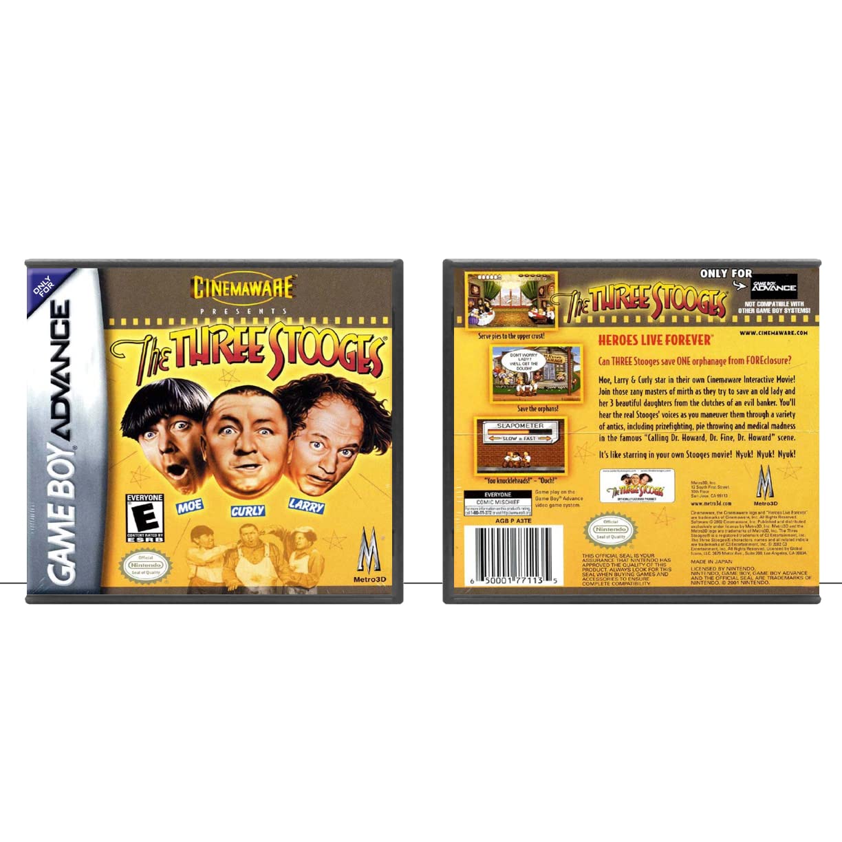 The Three Stooges | (GBA) Game Boy Advance - Game Case Only - No Game