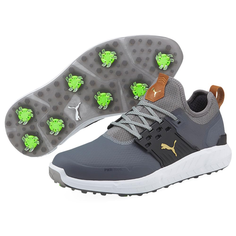 Puma Golf Men's Ignite Articulate Golf Shoe, Puma Black-Puma Team Gold-Quiet Shade, 12.5 Wide