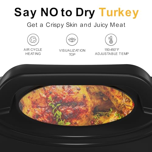 RoyalCraft 26-Quart Electric Roaster Oven - Perfect for Large Meals and Holiday Feasts, Black