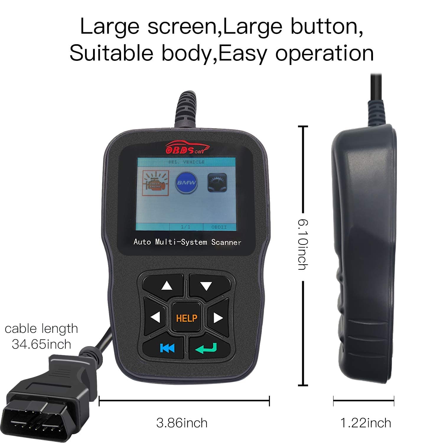 OBDS OS803 Large Screen Full System Code Scanner Reader for Volkswagen VW Audi Skoda SEAT Professional Scan Tool Support Transmission EPB ABS SRS DPF TPMS for car After 2002