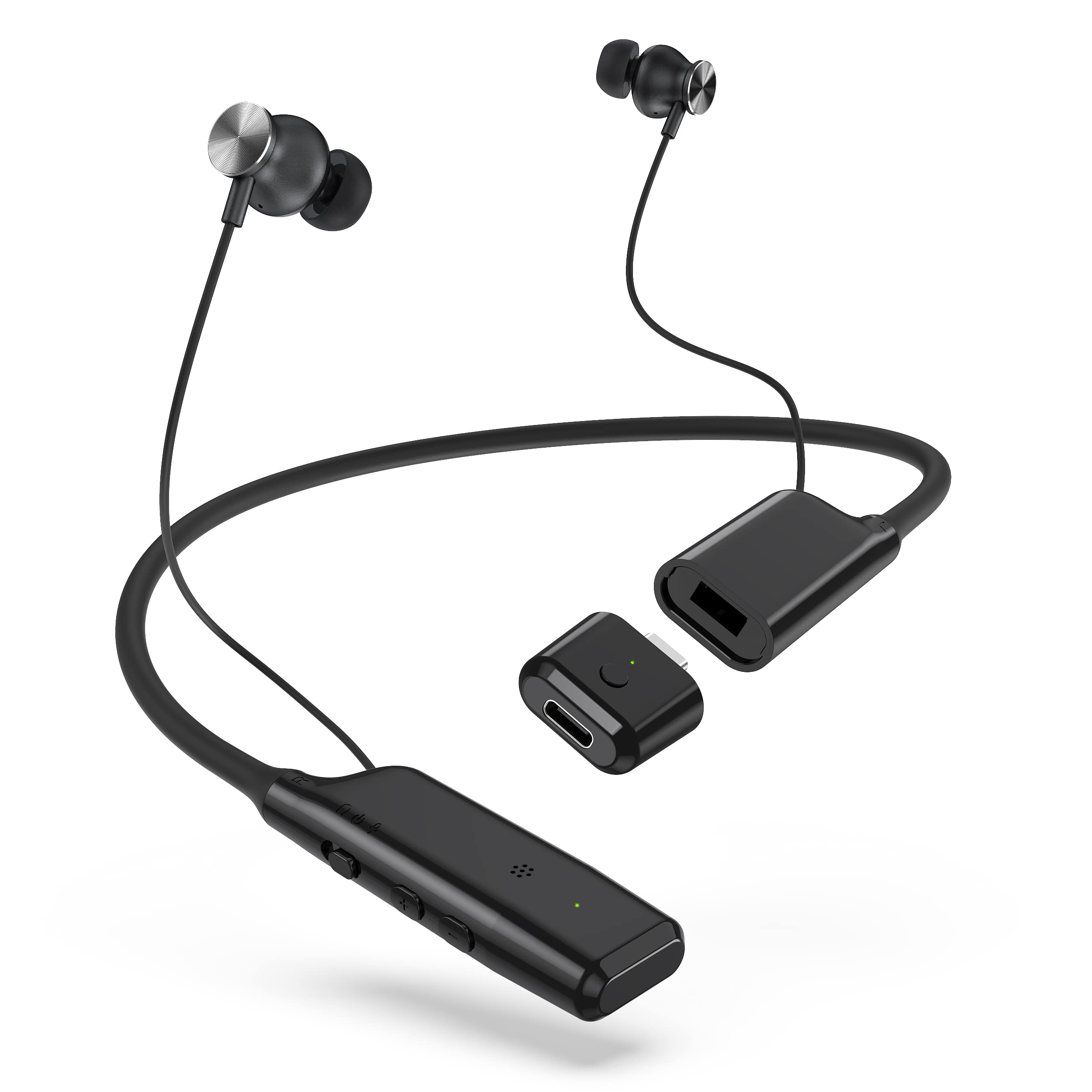 TPHOMALA Wireless Neckband Microphone, Bluetooth Headphones with Microphone for iPhone,Android, iPad,Laptop,Record.vlog.