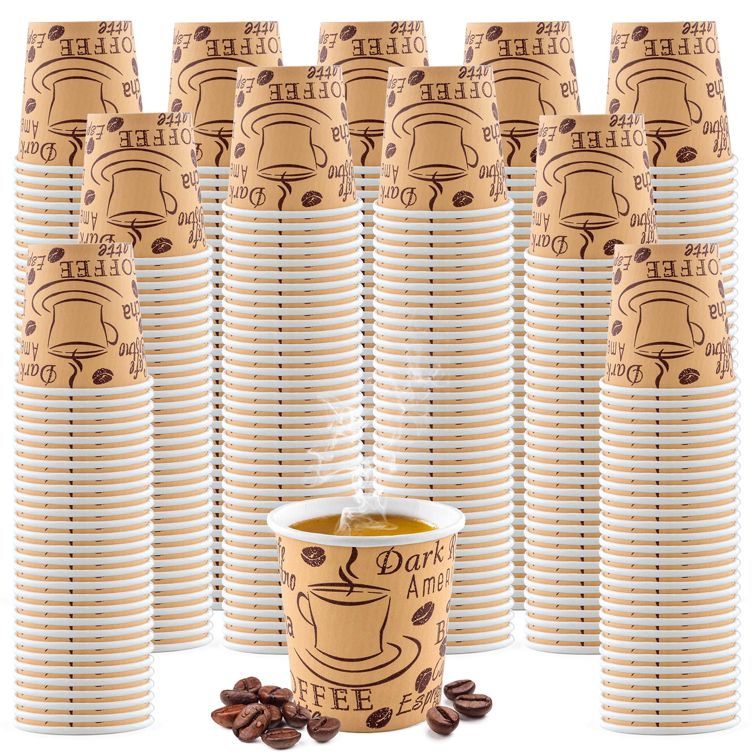 Shop Square 4 oz Disposable Espresso Cups, 50 Pack Small Disposable Cups, Small Paper Hot Cups for Coffee and Tea, Disposable Paper Cups for Home, Offices and Restaurants