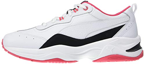 Puma Women's Cilia Sneaker, White Black-red Rose Silver, 7.5 M US