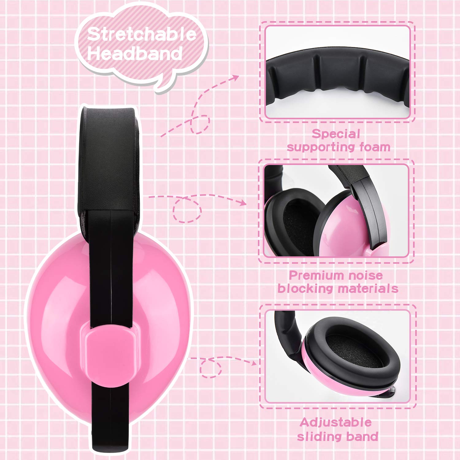 Noise Cancelling Headphones for Kids, Baby Ear Muffs Noise Protection Infant