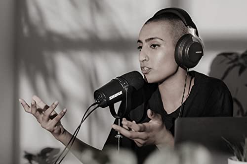 Shure MV7 USB/XLR Dynamic Microphone + AONIC 50 Wired/Wireless Noise Cancelling Headphones for Podcasting, Recording, Streaming & Gaming, Professional Quality Sound & Durability - Black/Black
